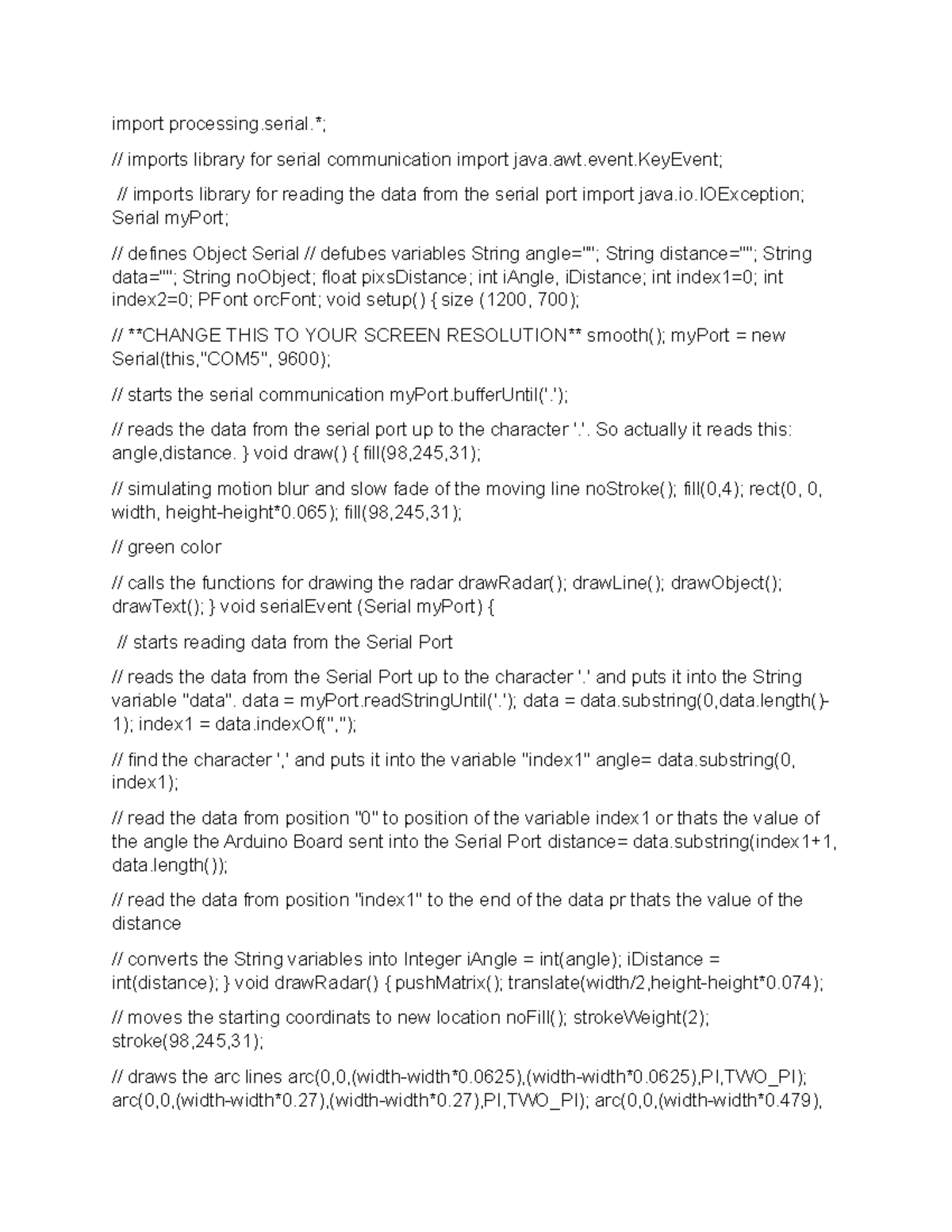 Import processing - *; // imports library for serial communication ...