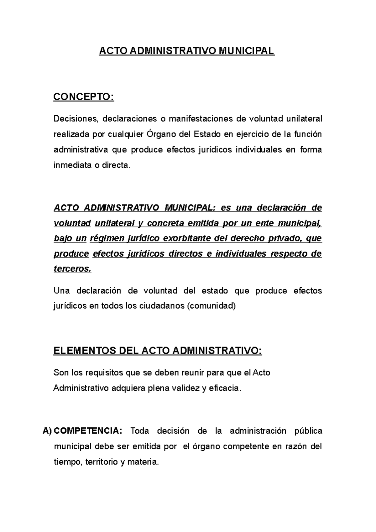 Acto Administrativo Municipal - ACTO ADMINISTRATIVO MUNICIPAL CONCEPTO ...