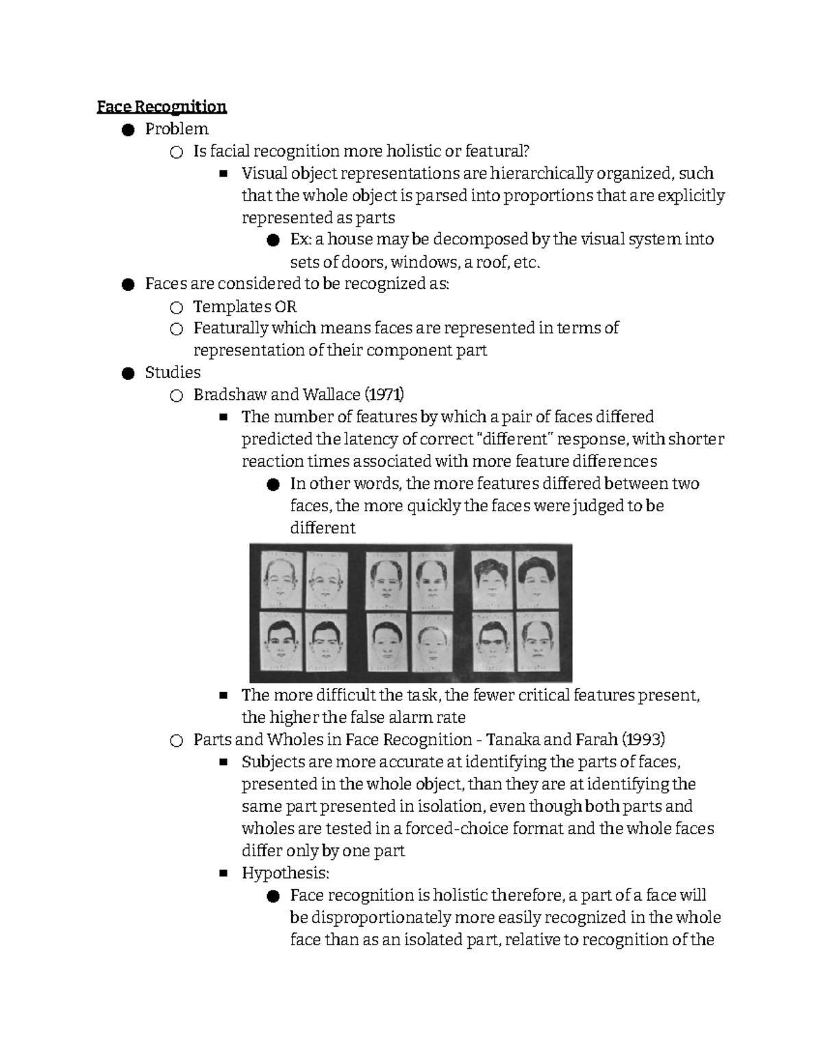 Face Recognition - Cognitive Psych - Face Recognition Problem Is facial ...