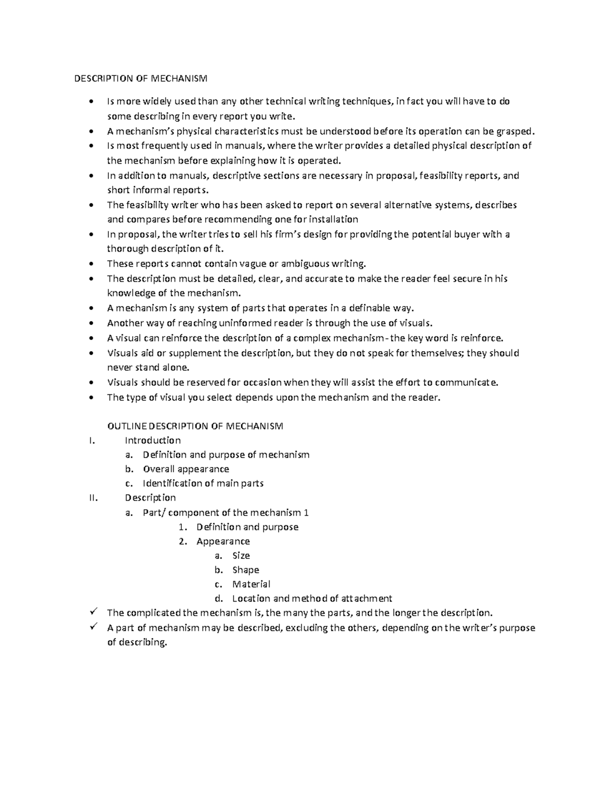 Description OF M Echanism - DESCRIPTION OF MECHANISM Is more widely ...