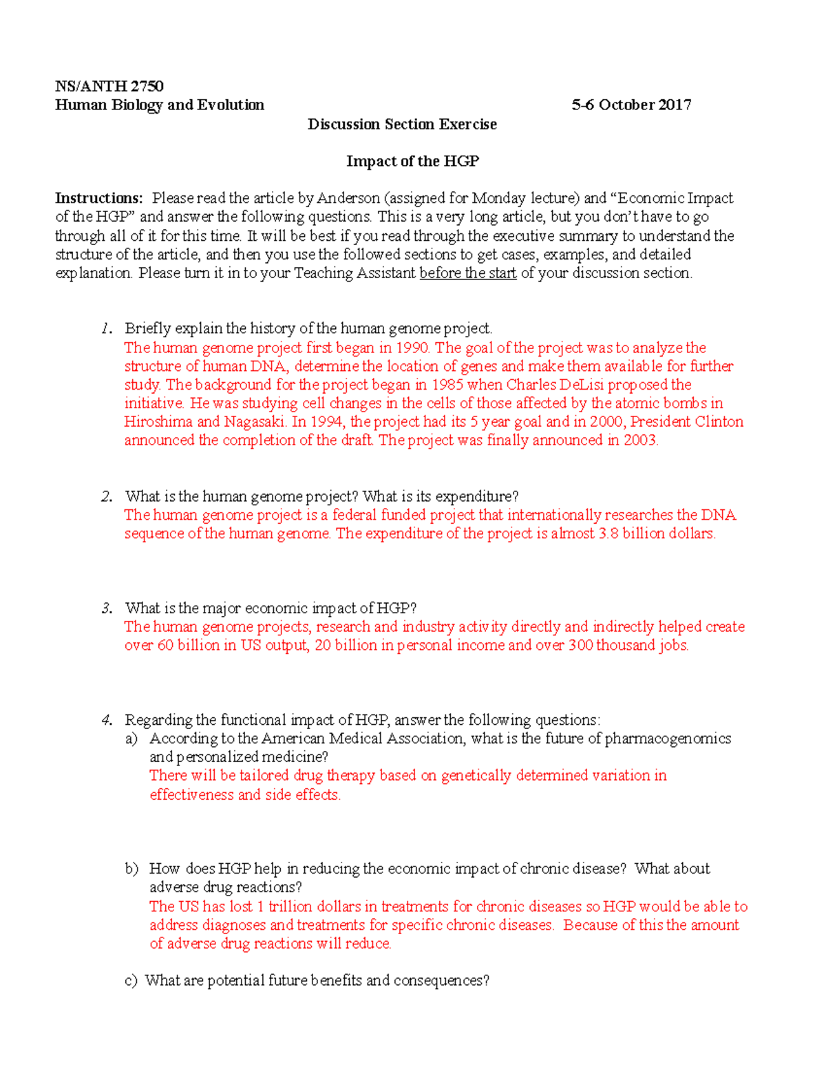 Week 7 Discussion Notes - NS/ANTH 2750 Human Biology and Evolution 5-6 ...