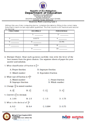 Business Math Quarter 3 - BUSINESS MATHEMATICS Quarter 3- Module 1 ...