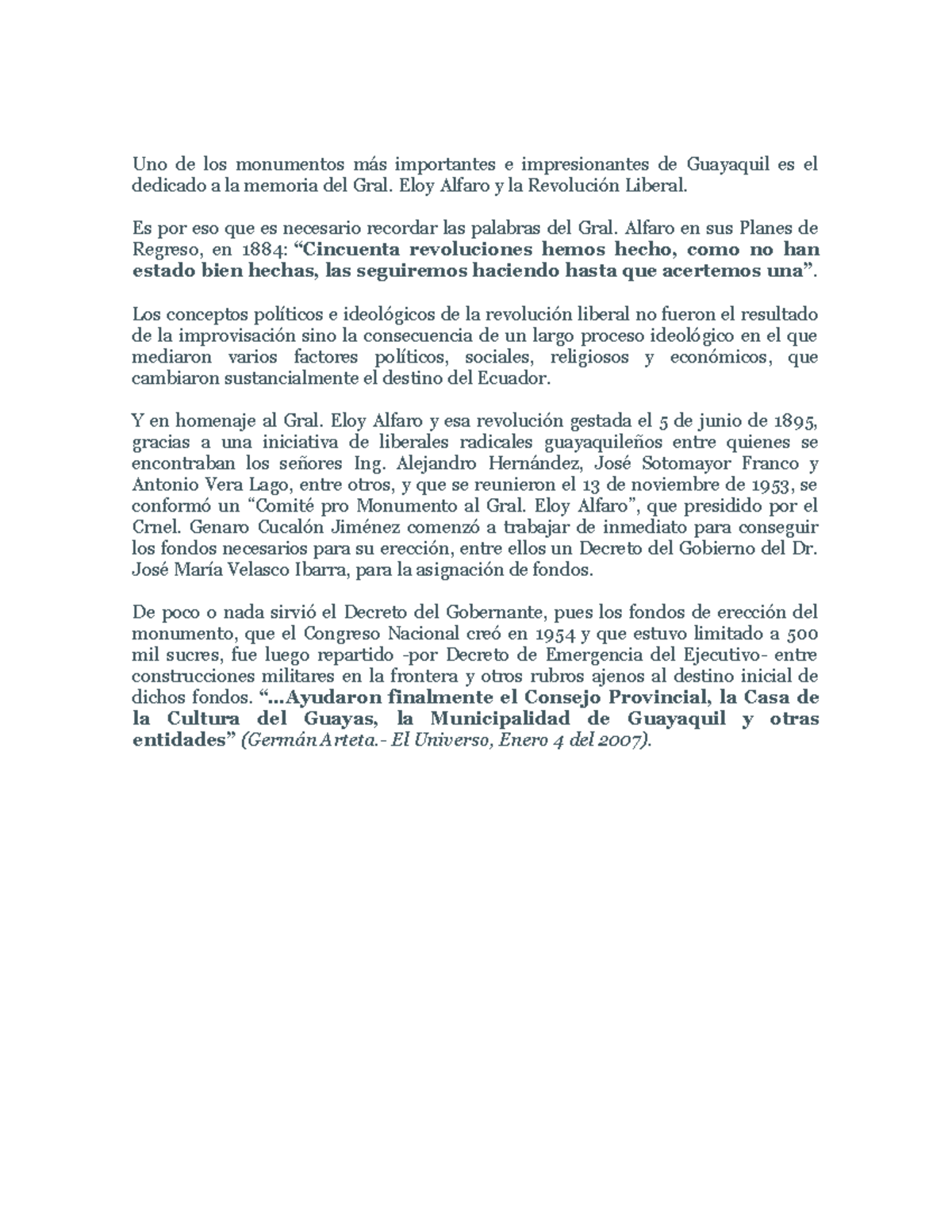 General eloy alfaro - knjb - Uno de los monumentos más importantes e ...