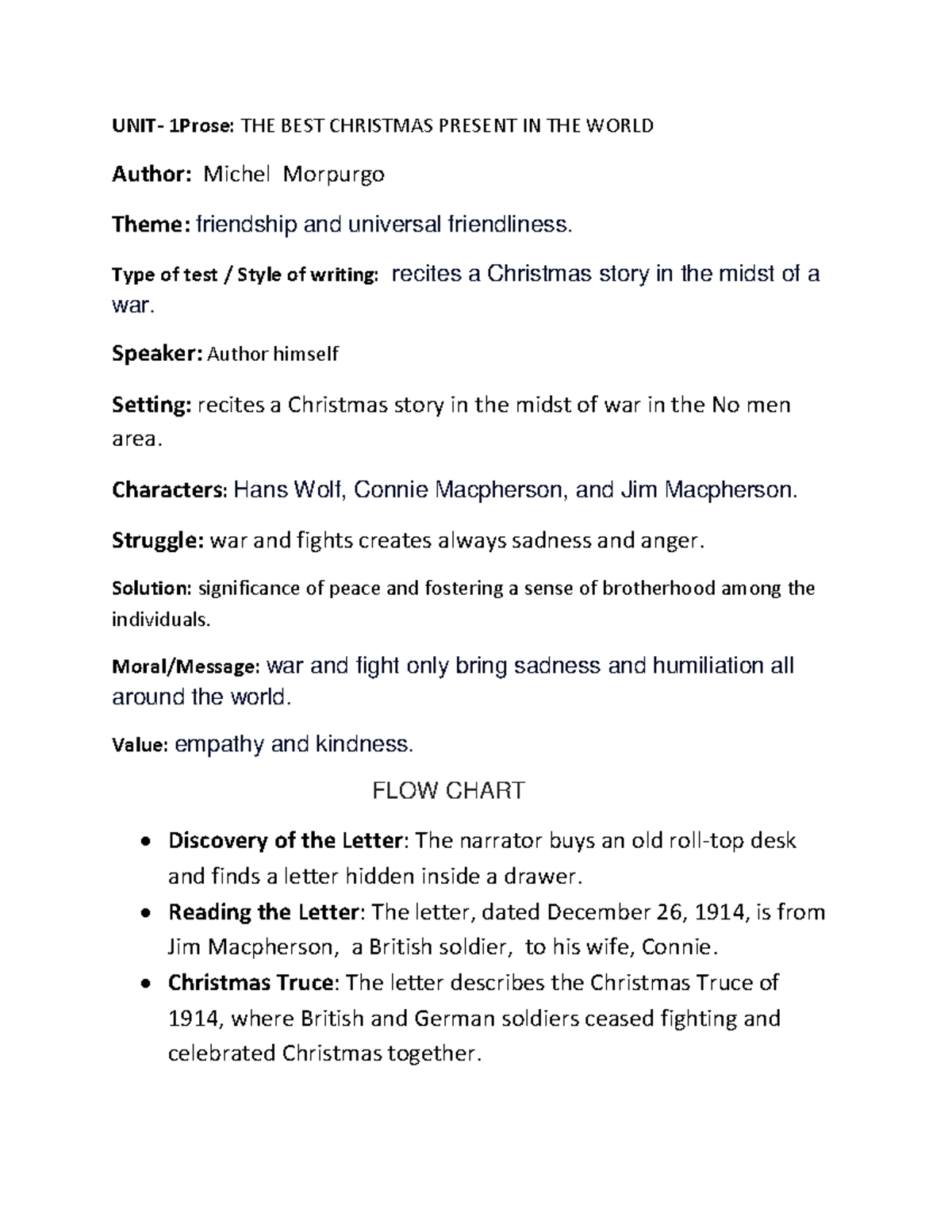 Class 8 English Lesson WISE FLOW Chart AND Figures OF Speech - UNIT ...