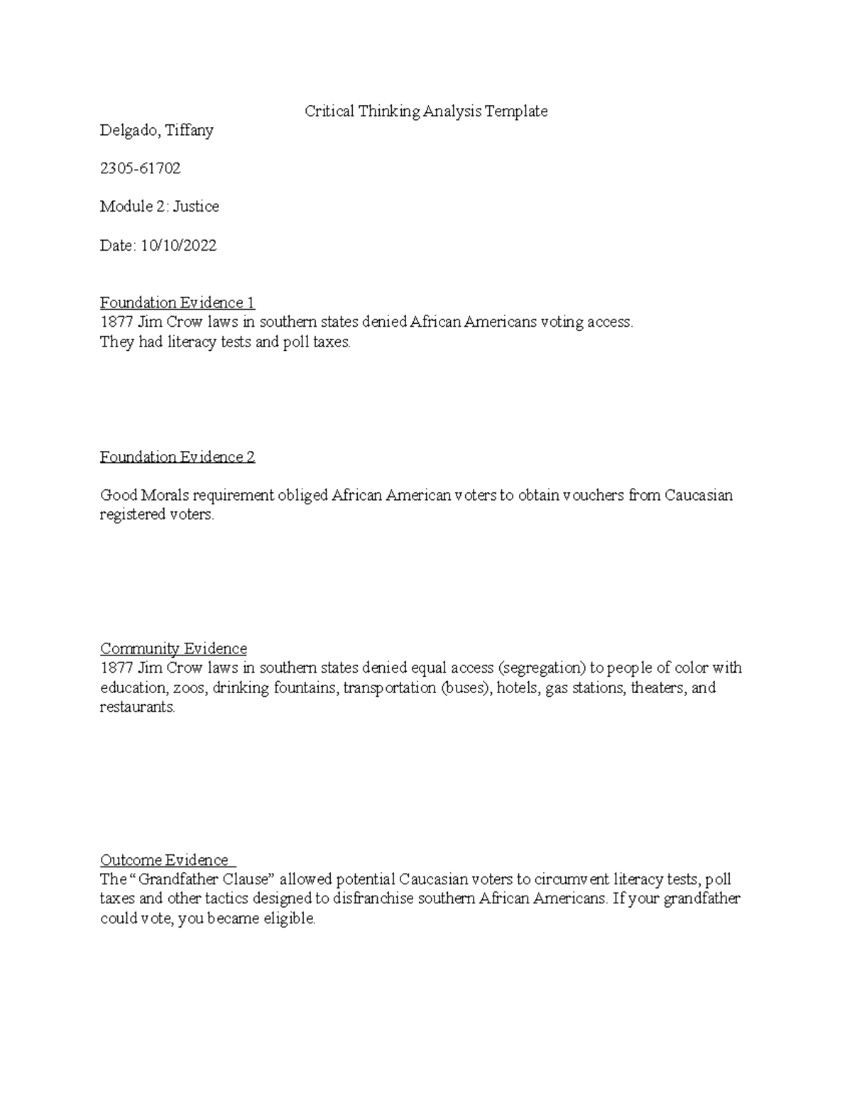 2305 Module 2 CTA - Critical Thinking Analysis Template Delgado ...