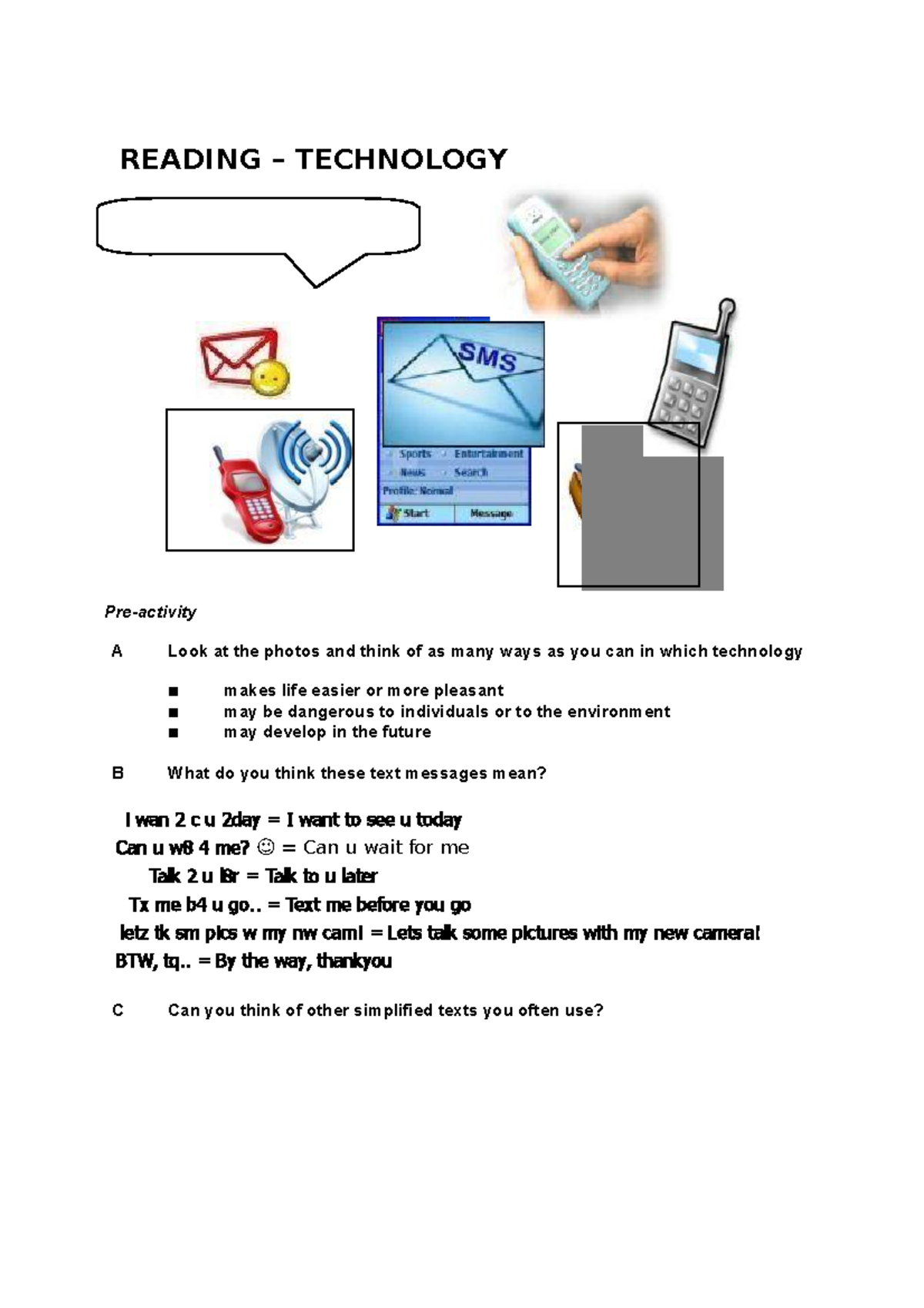 CARL Jovian - ALL About Reading - READING – TECHNOLOGY Pre-activity A ...