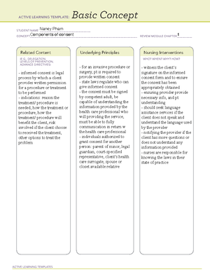 ATI Basic concept - NURS 407 - ACTIVE LEARNING TEMPLATES Basic Concept ...