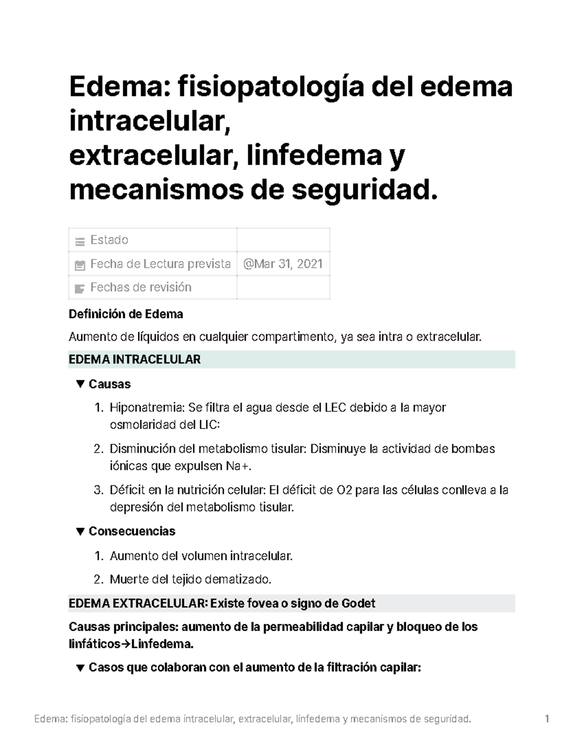 Edema fisiopatologa del edema intracelular extracelular linfedema y ...