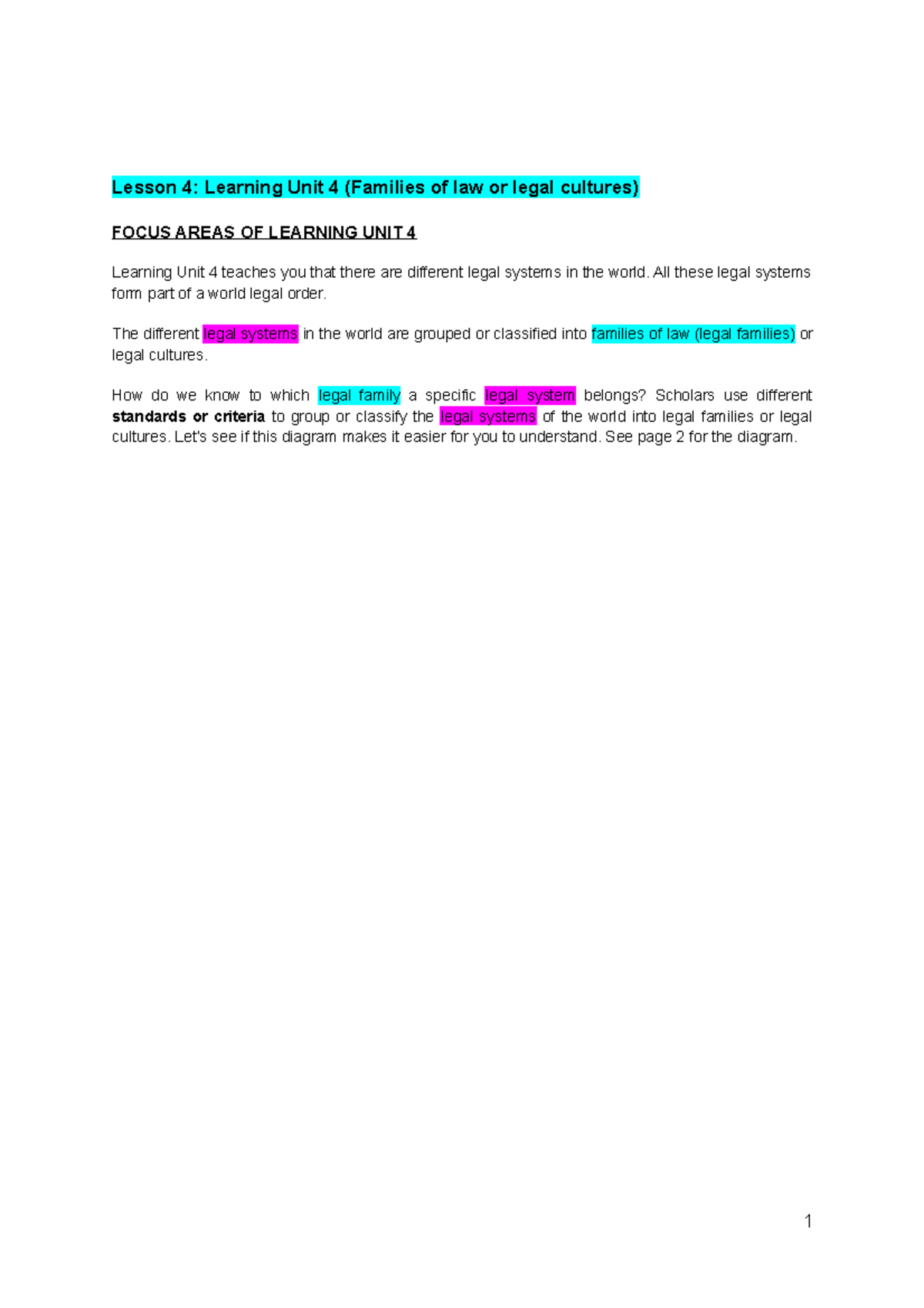 Lesson 4 Focus areas and Diagram S2 of 2023 - Lesson 4: Learning Unit 4 ...