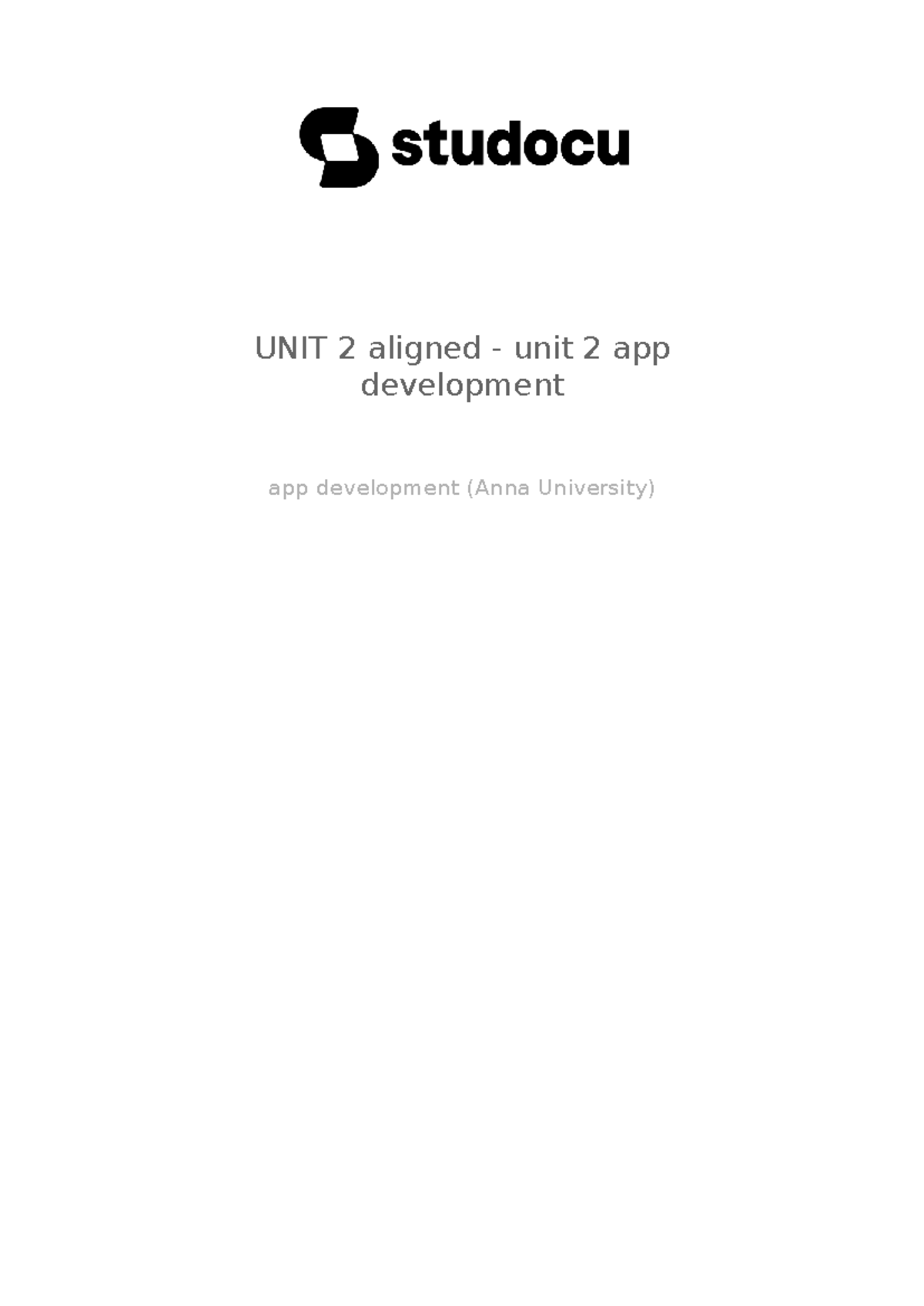 Unit 2 aligned unit 2 app development - UNIT 2 aligned - unit 2 app ...