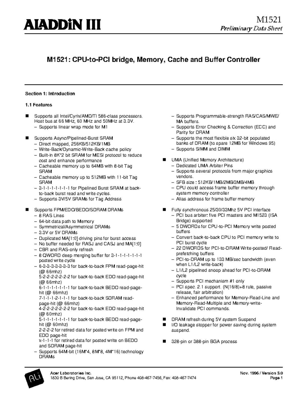 CPU-to-PCI bridge, Memory, Cache and Buffer Controller - - Studocu