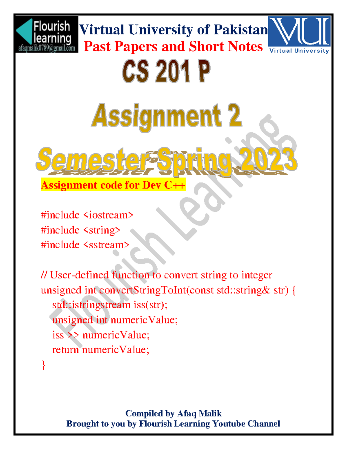 CS201P Dev C++ - bm,m - Past Papers and Short Notes Compiled by Afaq ...