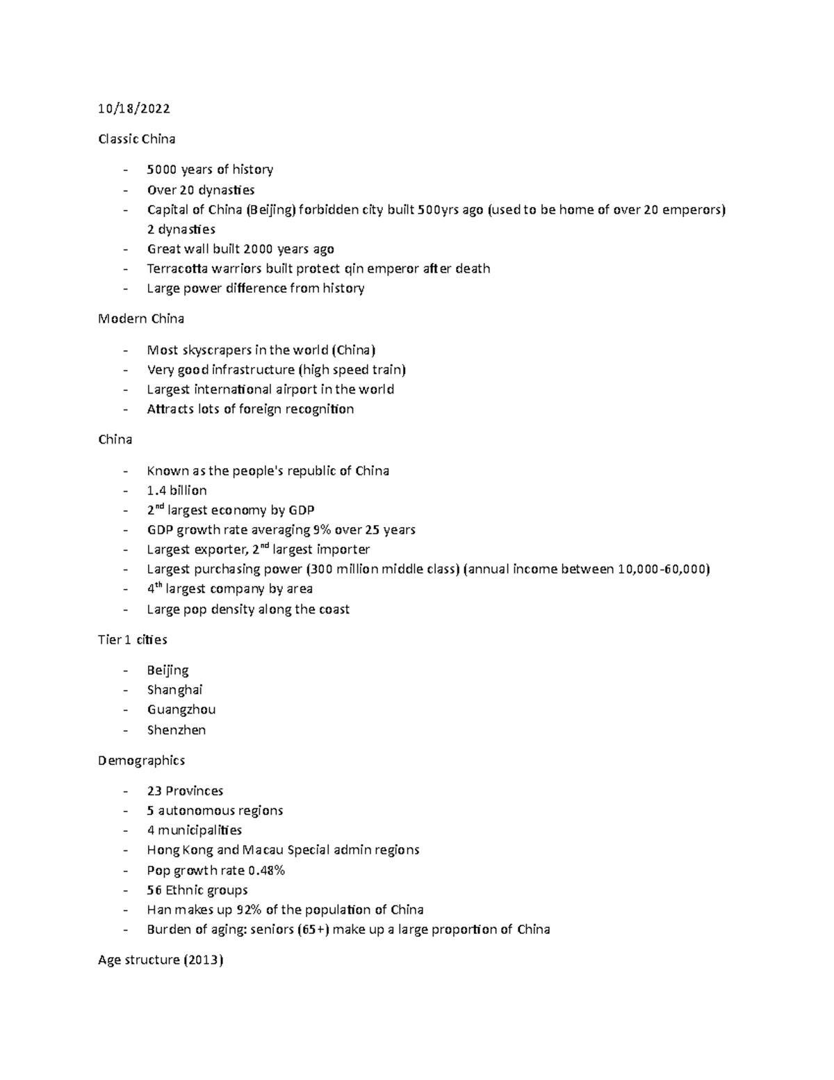 D271 China - Full course notes - 10/18/ Classic China 5000 years of ...