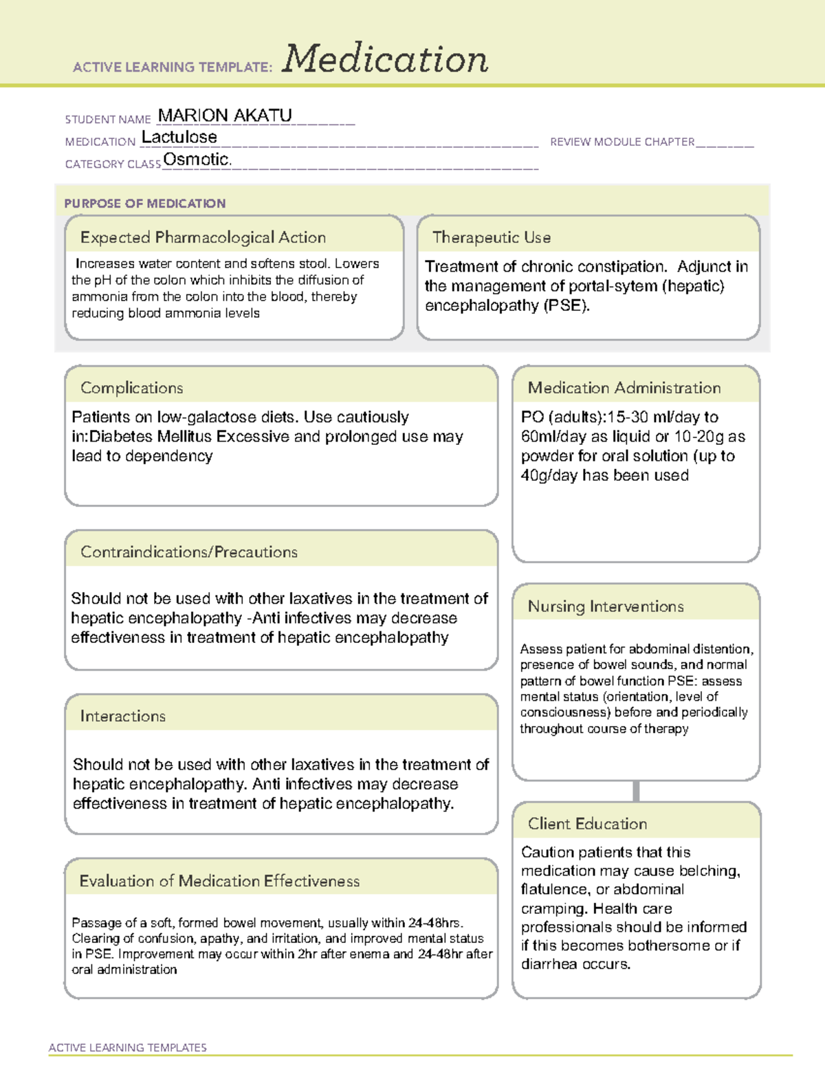 ATI Medication Template-6 - ACTIVE LEARNING TEMPLATES Medication ...