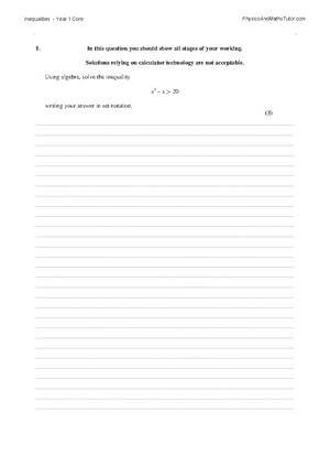 Transformations and Graphs QP - DO NOT WRITE IN THIS AREA DO NOT WRITE ...