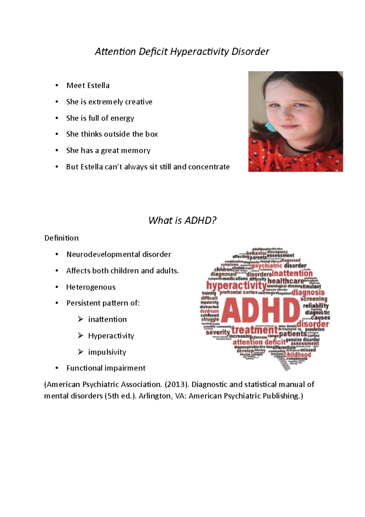Week 3 ADHD Notes - Developmental Disabilities - UL - Studocu