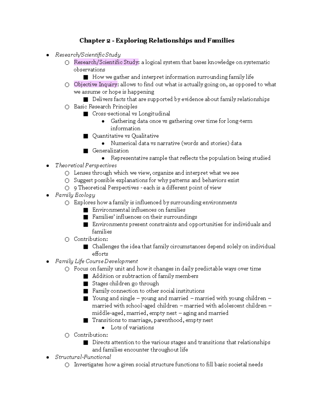 Hdfschapter 2 - Professor Dena Wyum - Chapter 2 - Exploring Relationships and Families - Studocu