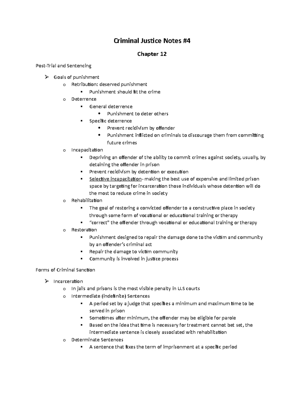 Crim J Notes #4 - Chapters 12-15 Professor Probst Powerpoint/outline ...