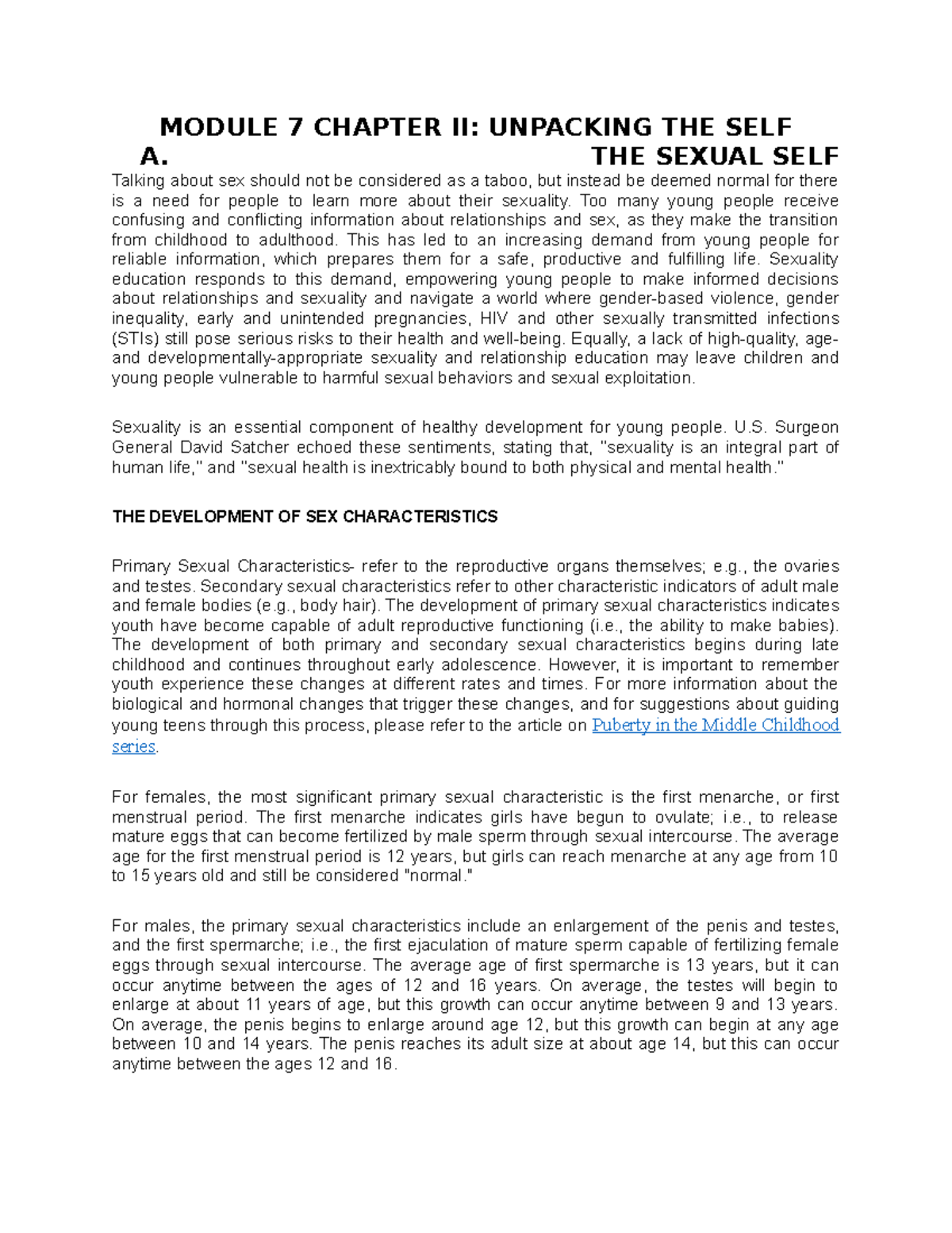 Module 7 Chapter VII - Lecture notes 7 - Gender and Society - PangSU ...