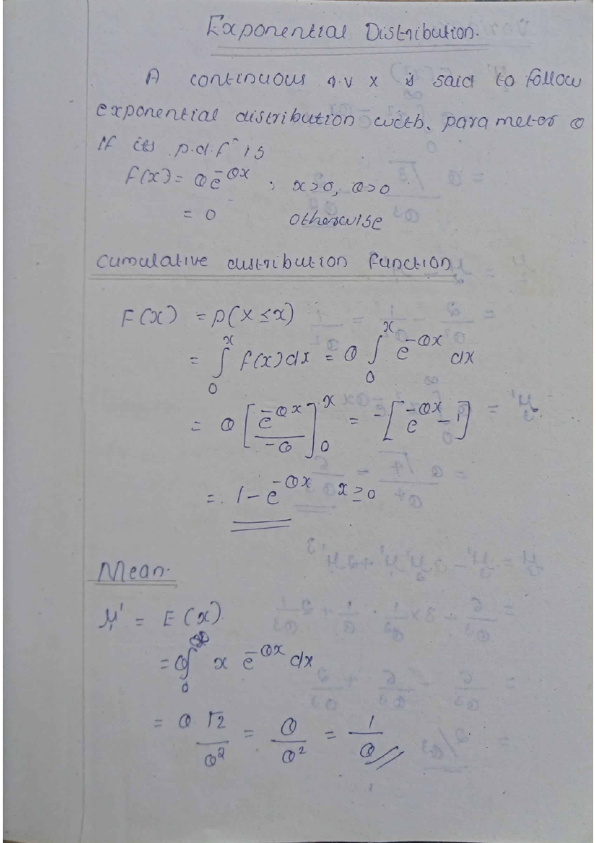 Exponential distribution - Statistics - Studocu