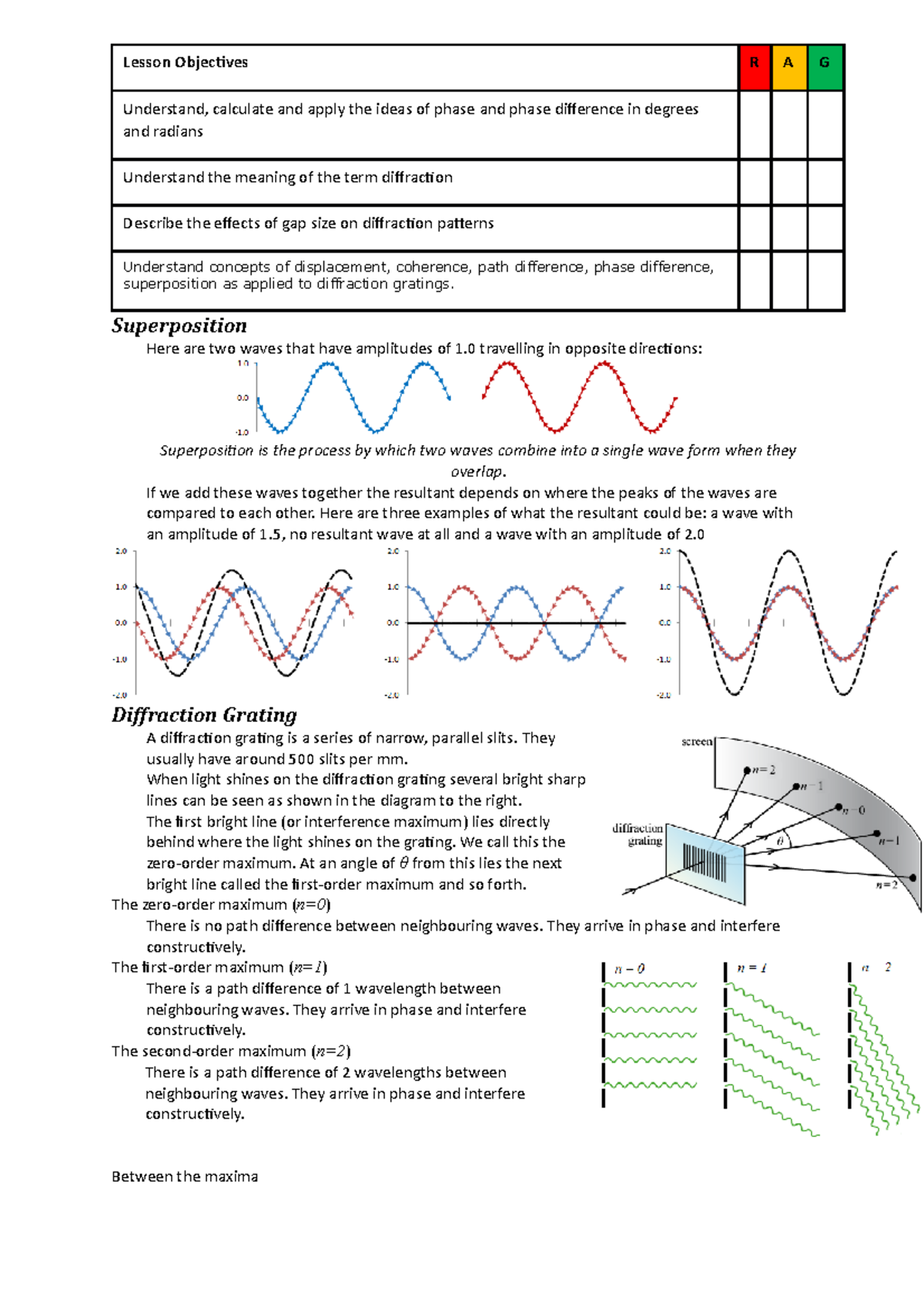 L4 Diffraction - BTEC Applied Science Unit 1 Physics lesson notes ...
