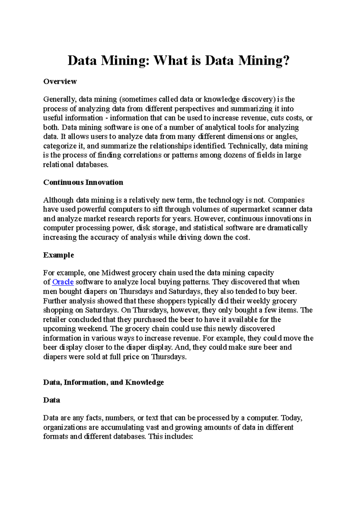 Database and Data Mining - Data Mining: What is Data Mining? Overview ...