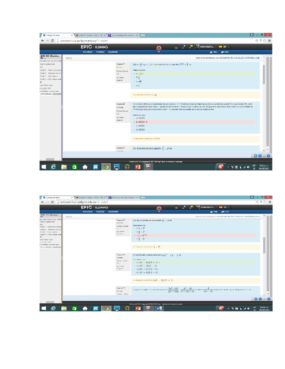 Examen Parcial Semana 4 - Segundo Intento - CampusVirtual x Guns Roses x que hay dos versione x ...