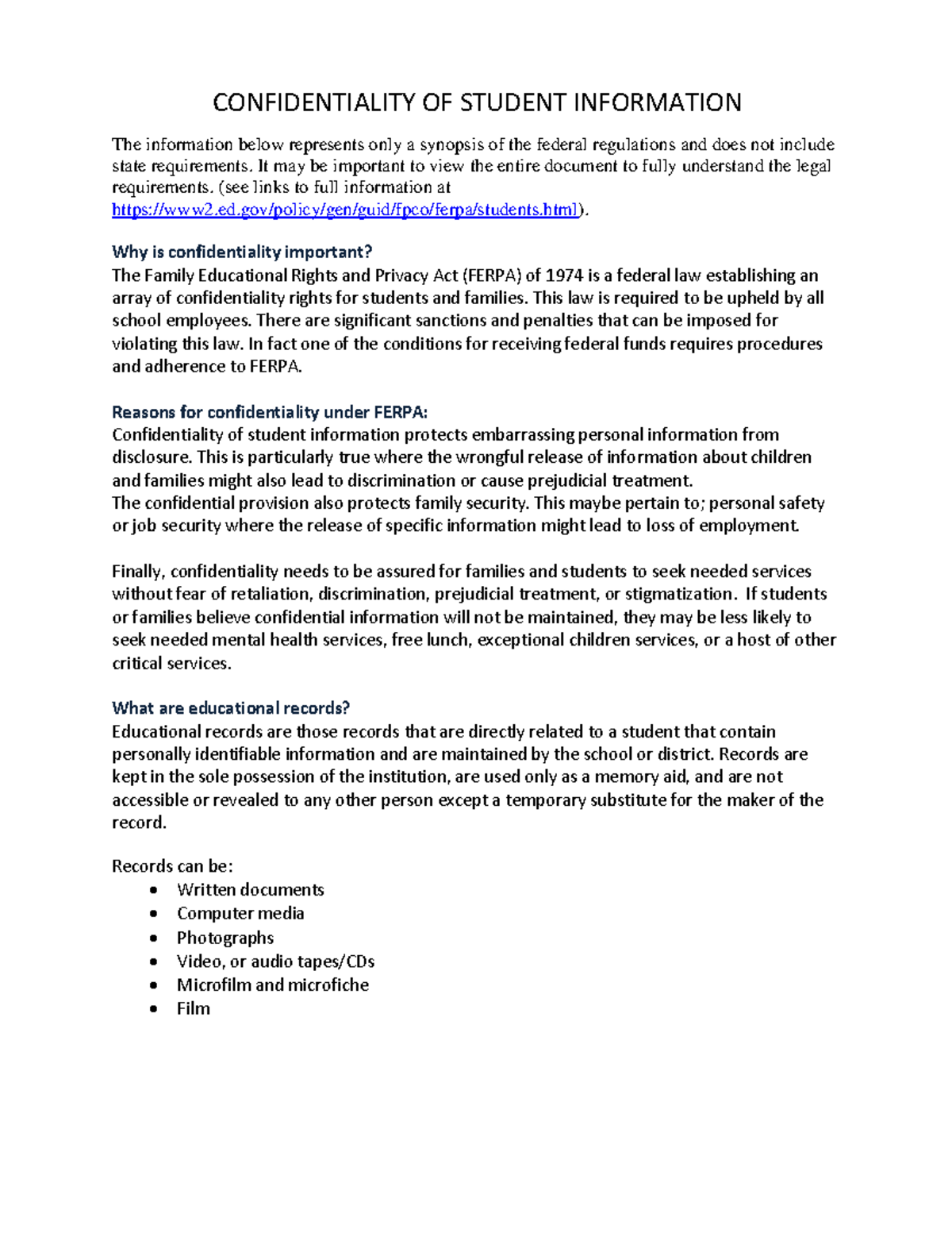 Confidentiality of student information risd 2019 docx - CONFIDENTIALITY ...