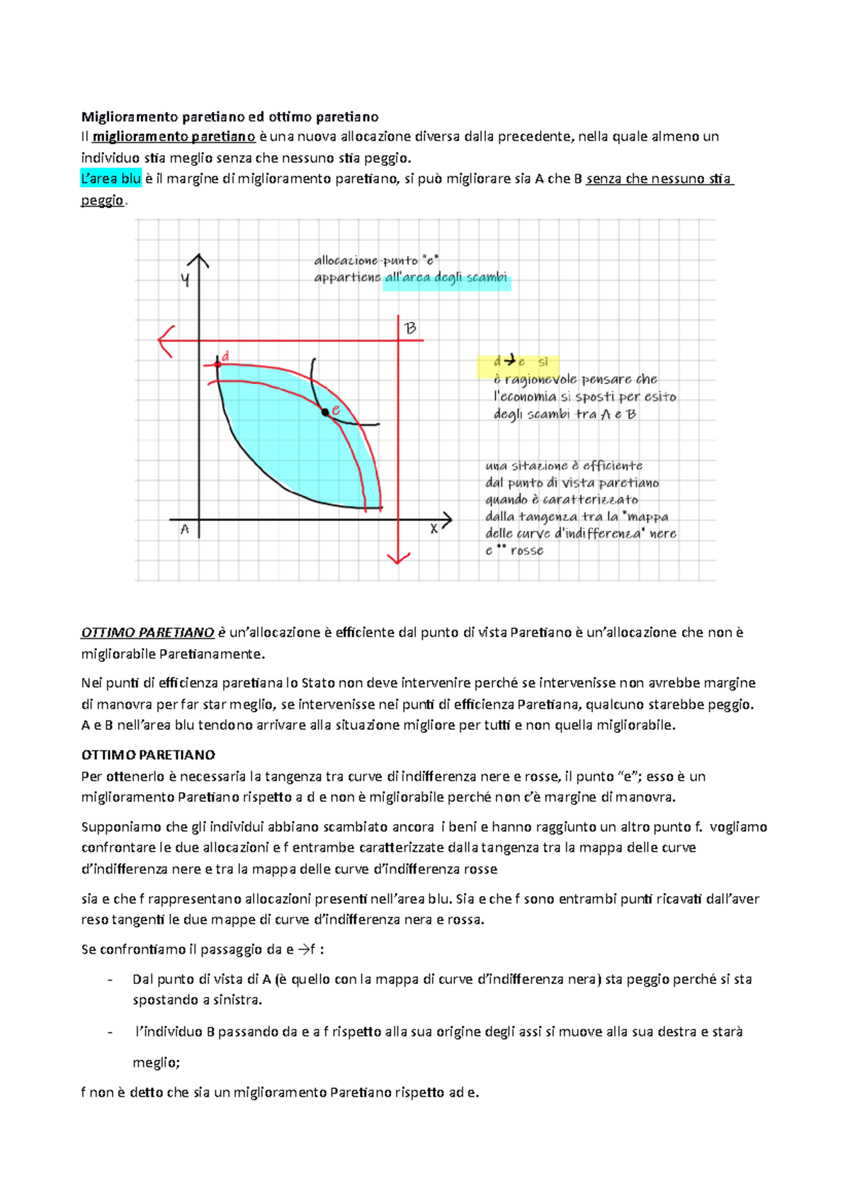 3 - appunti lezione - Miglioramento paretiano ed ottimo paretiano Il ...