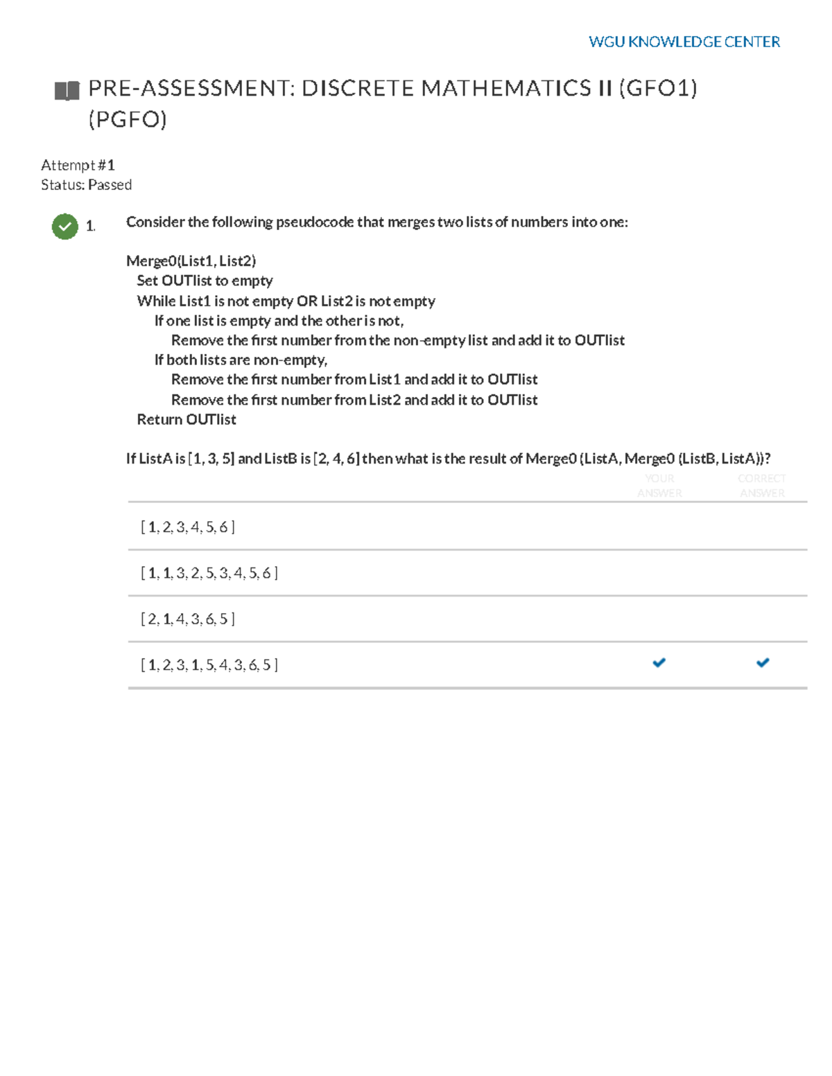 Study DSII OA - Assessment review - PRE-ASSESSMENT: DISCRETE ...