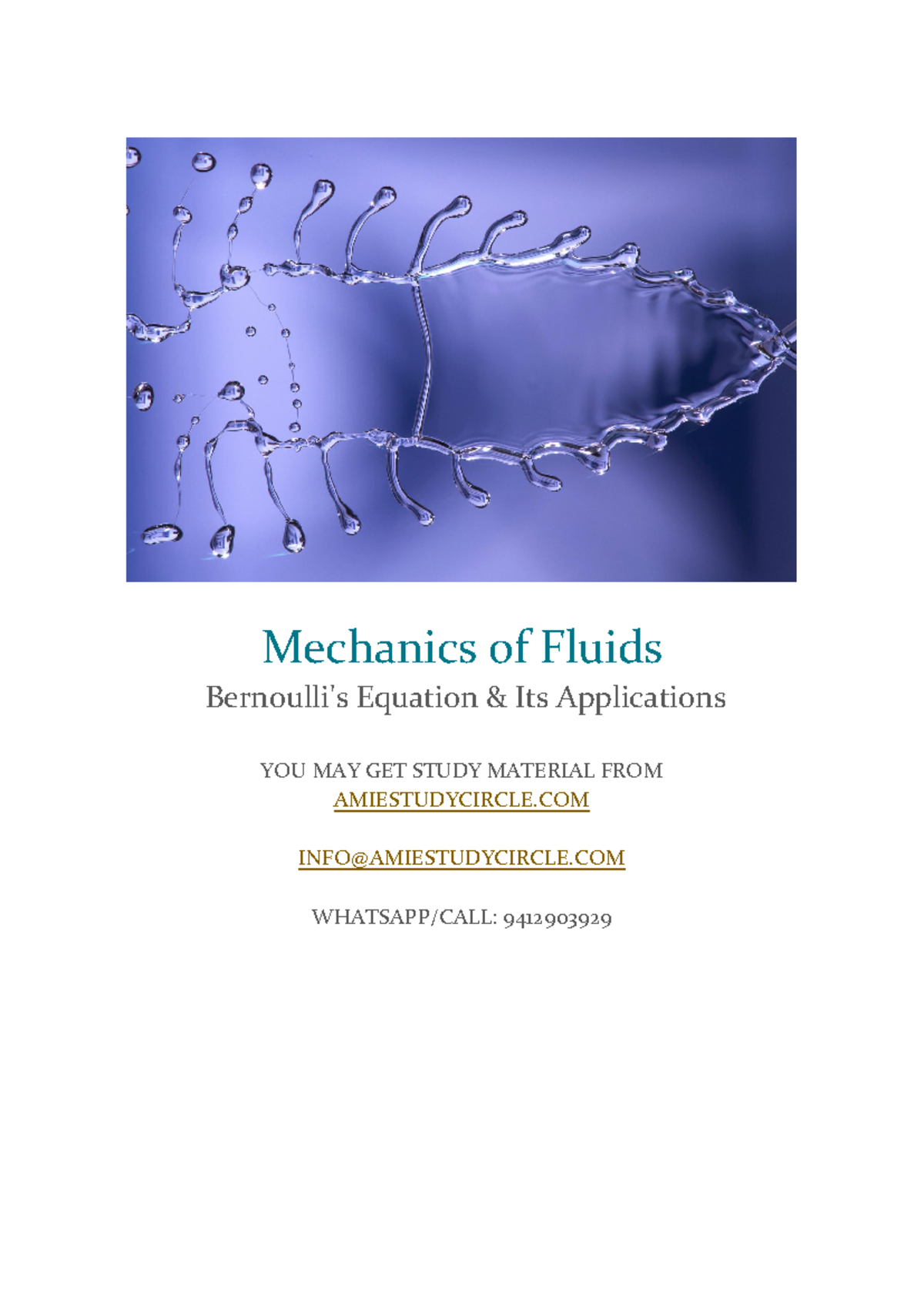 Bernoulli s equation and their applicati - Mechanics of Fluids ...