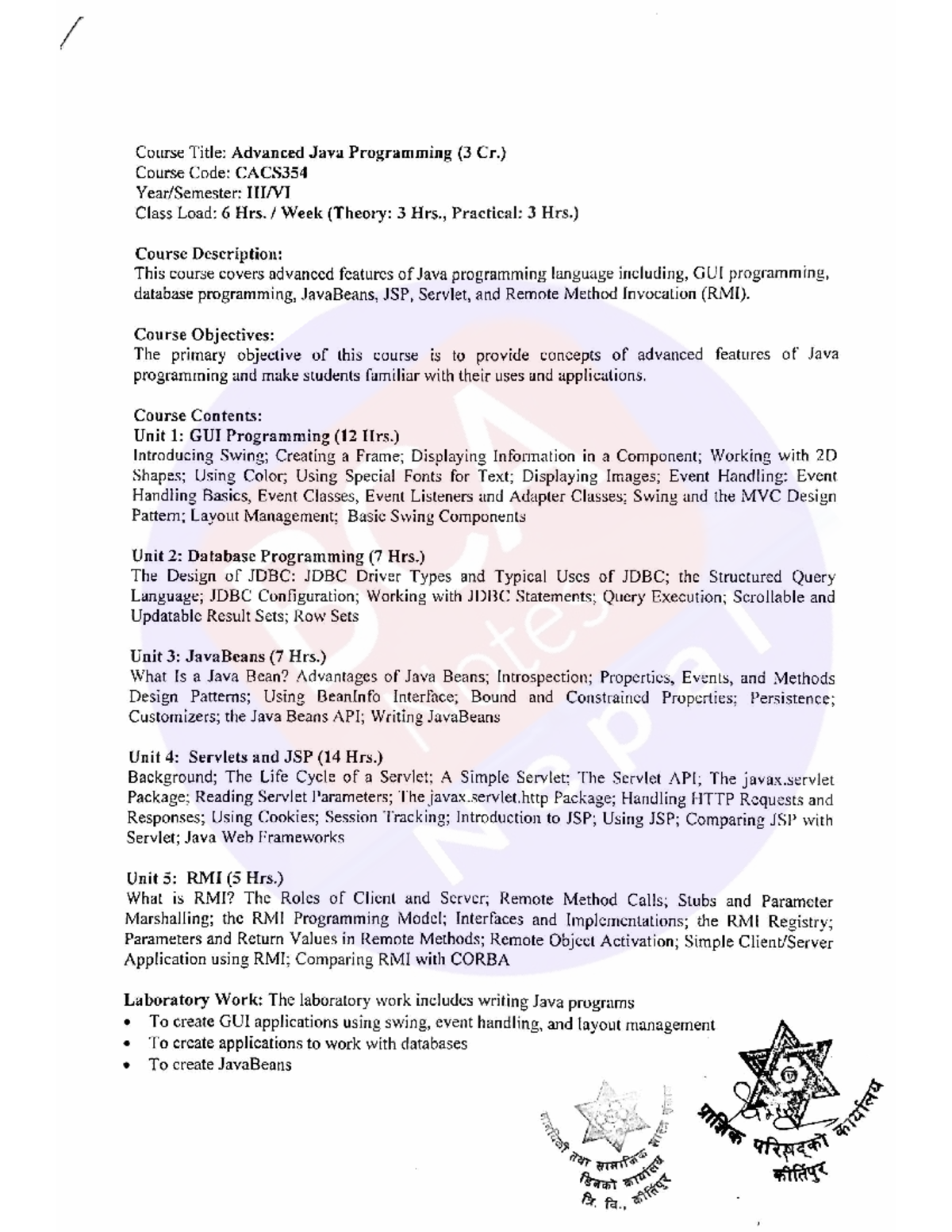 Advanced Java Programming - Masters of Business Administration - Studocu