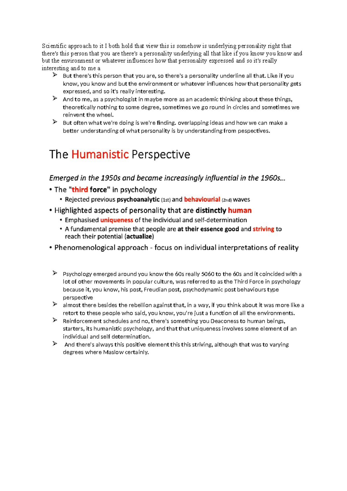 Principle of psych - Scientific approach to it I both hold that view ...