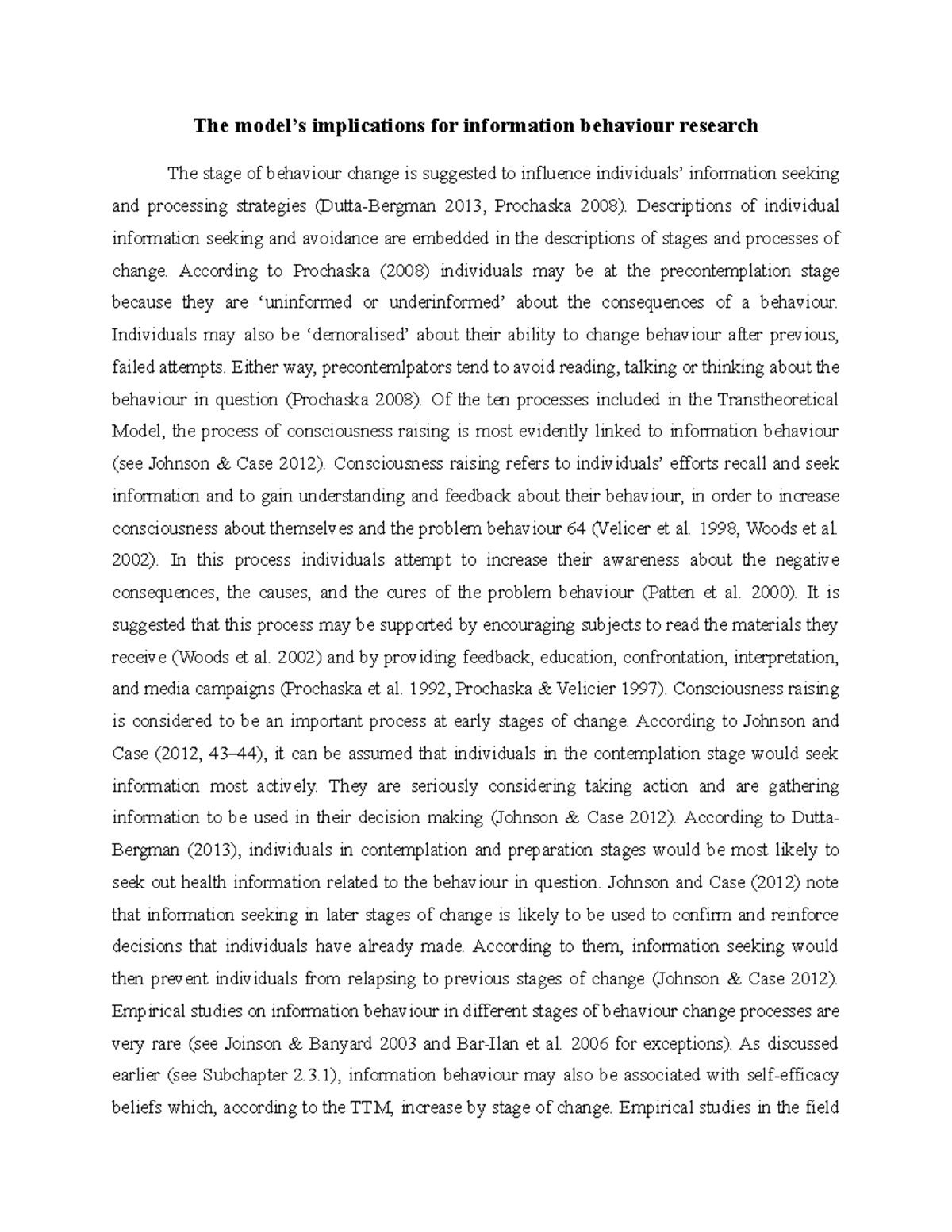 The model’s implications for information behaviour research ...