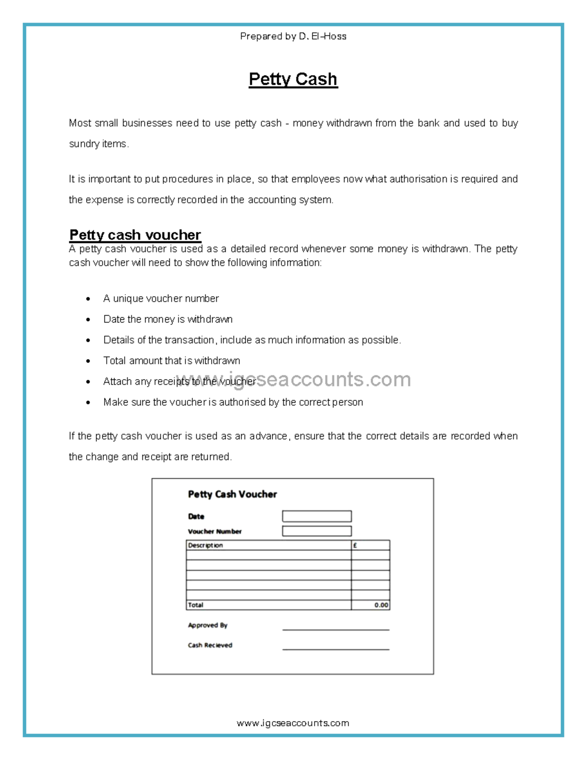 Petty cash - Petty Cash Most small businesses need to use petty cash ...