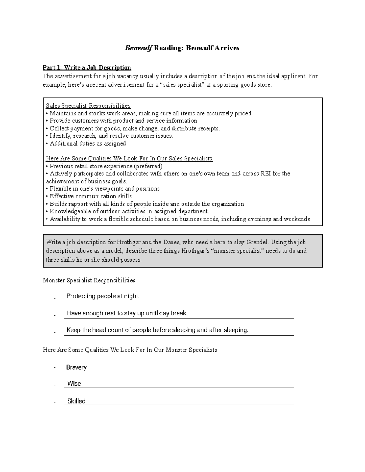 Kami Export - Demetrius Davis - 11.1 SL Beowulf Reading - Beowulf ...