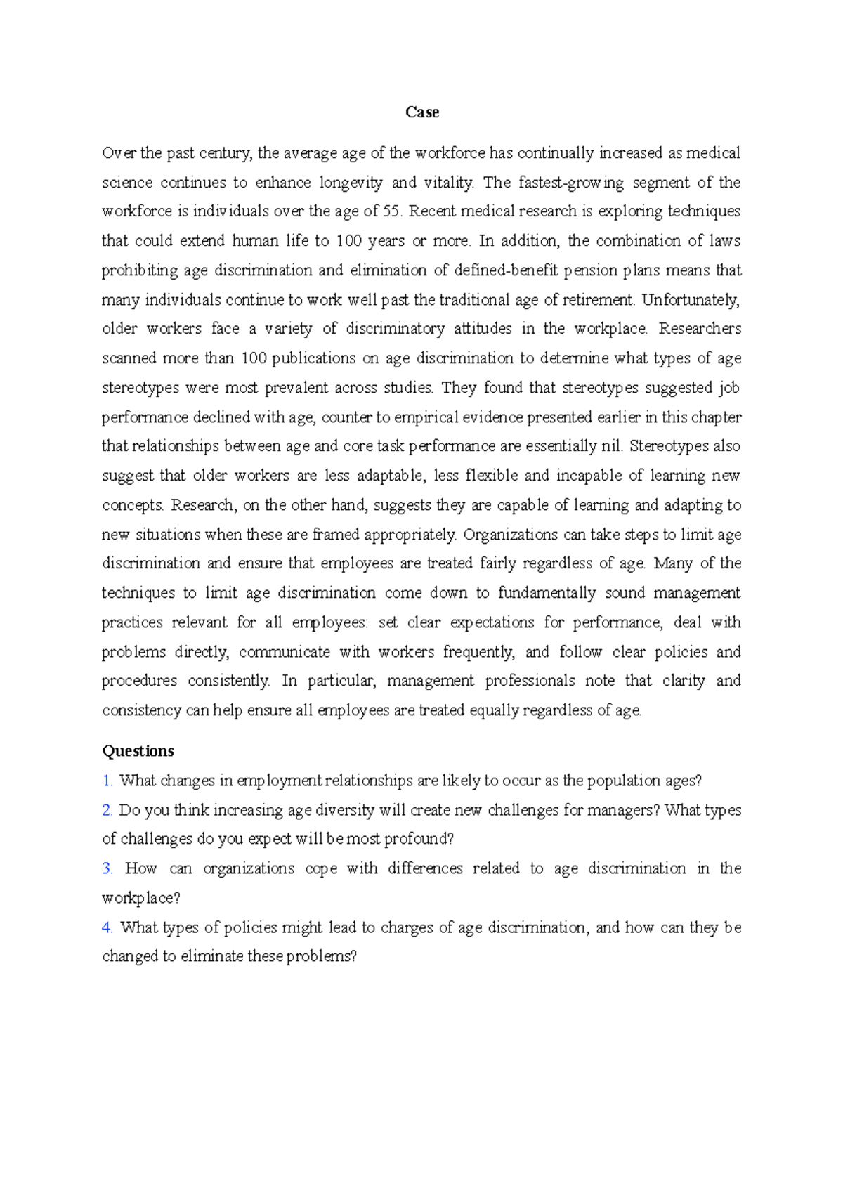 Case Incident 1 - It good case study - Case Over the past century, the ...