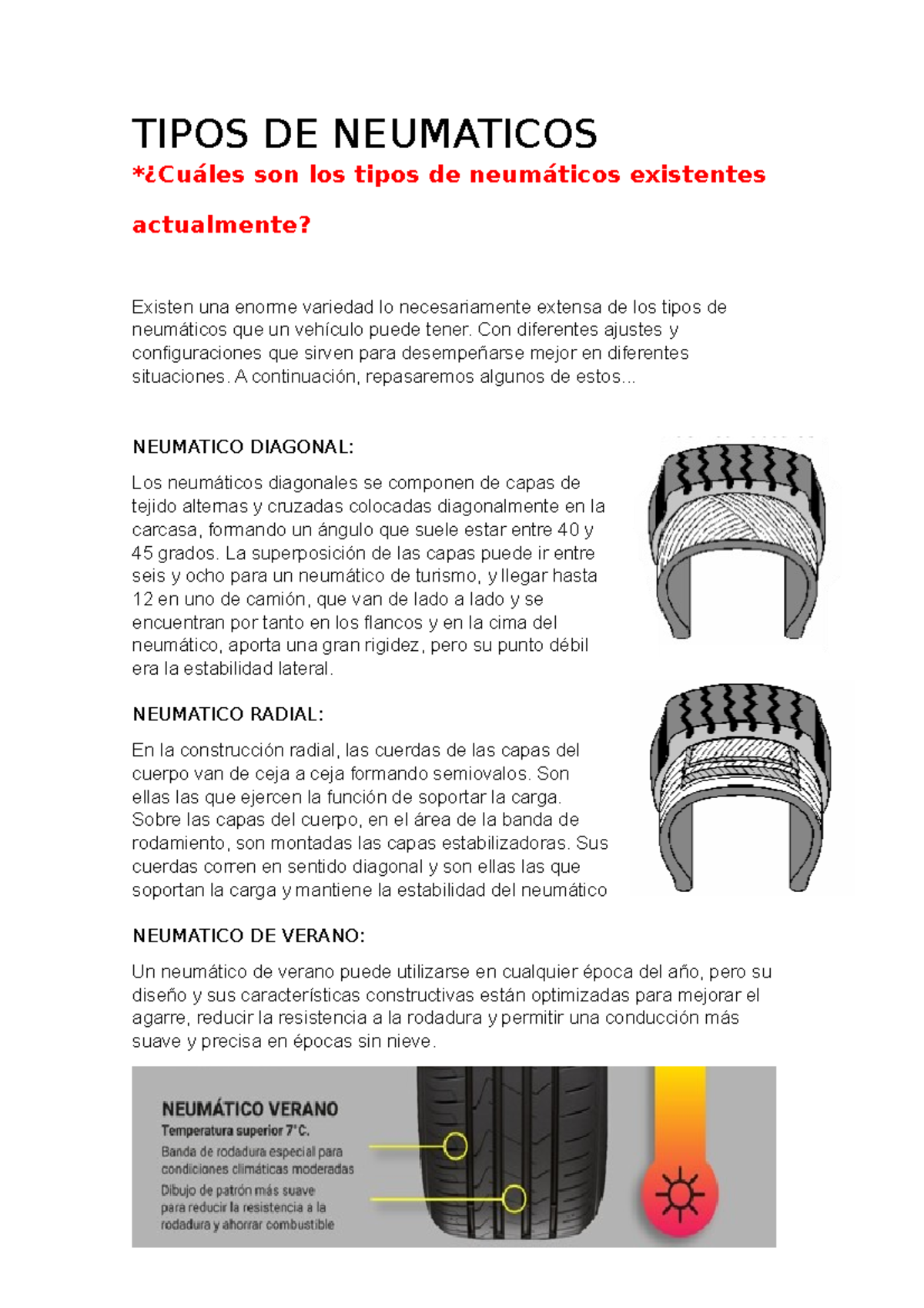 Tipos DE Neumaticos - Ty M AI - TIPOS DE NEUMATICOS *¿Cuáles son los tipos de neumáticos ...