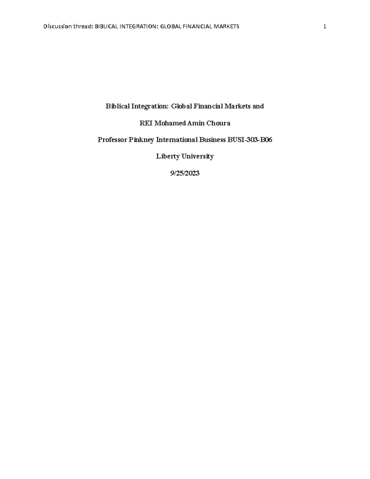 DB2 Biblical Integration Globalization and Culture -1 - Biblical ...