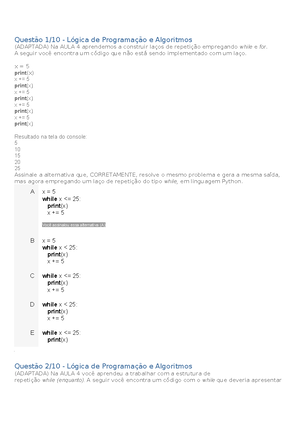 FASE C de 2023 - Logica de Programacao e Algoritmos - Trabalho ...