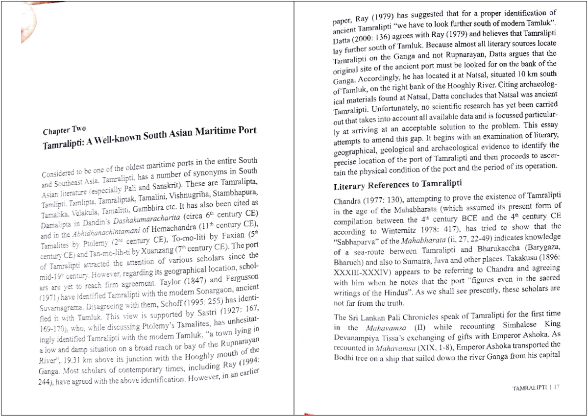 Maritime Ports in Bengal Tamralipta - paper, Ray (1979) has suggested ...