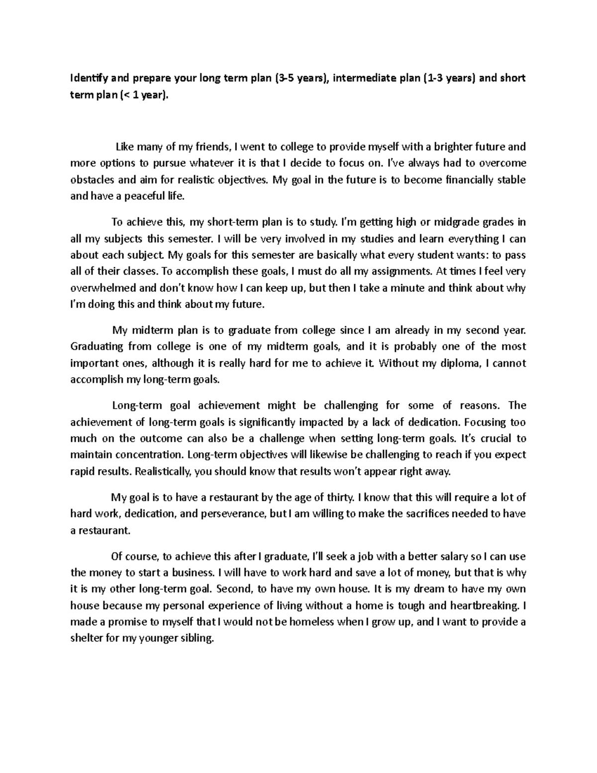 OM Module 10 - Identify and prepare your long term plan (3-5 years ...