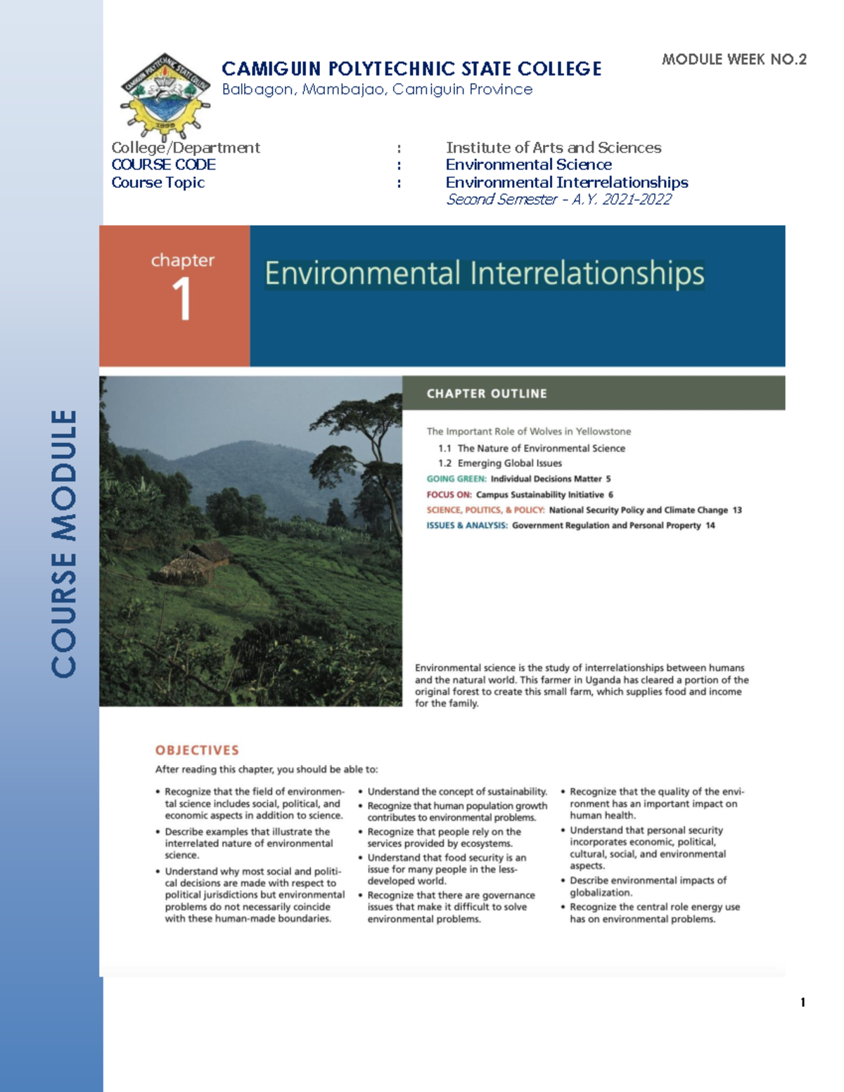 Module 2 - Environmental Interrelationships-1 - BSED- Science - COURSE ...