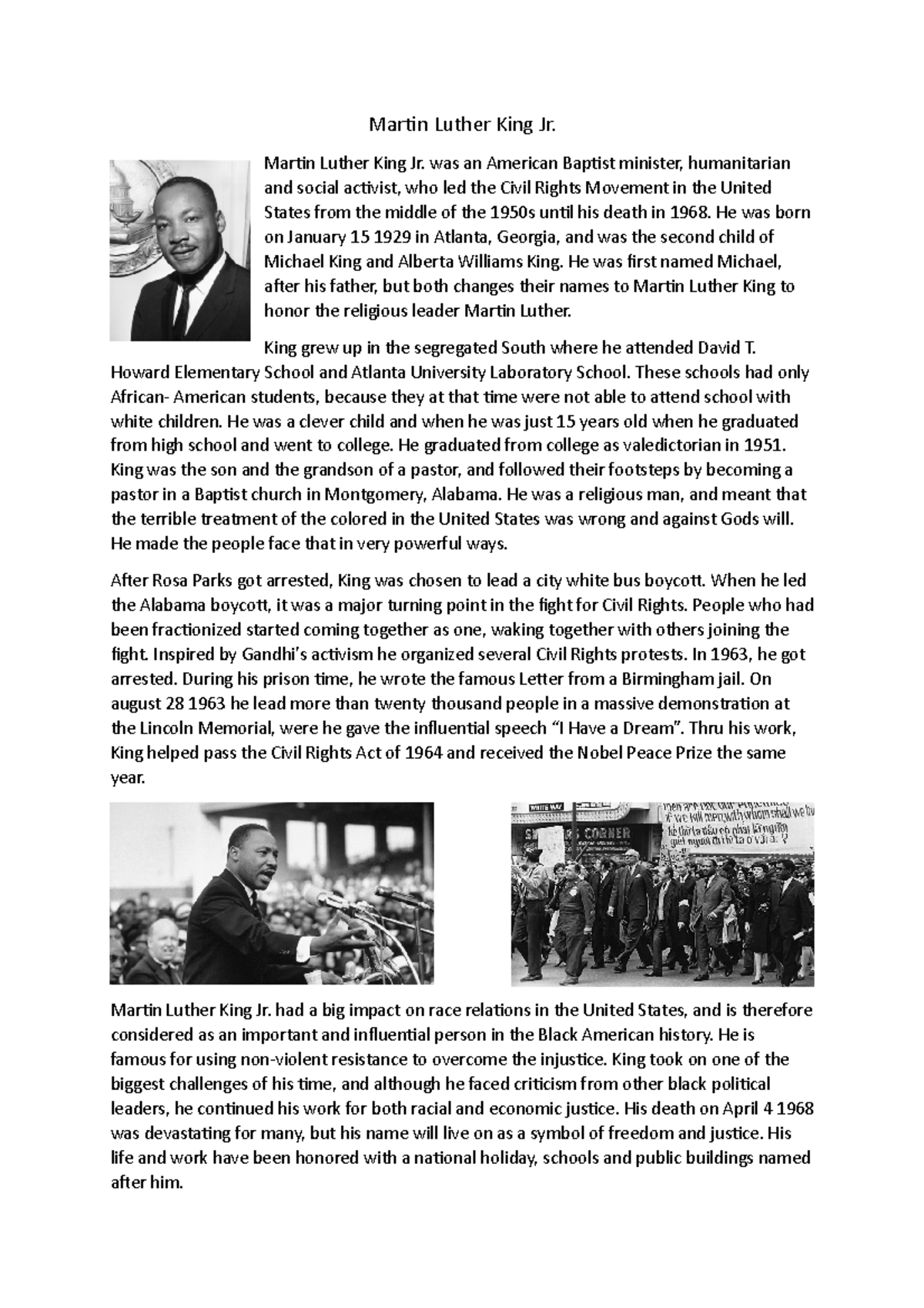 Influential black americans; Martin Luther King Jr - Martin Luther King ...