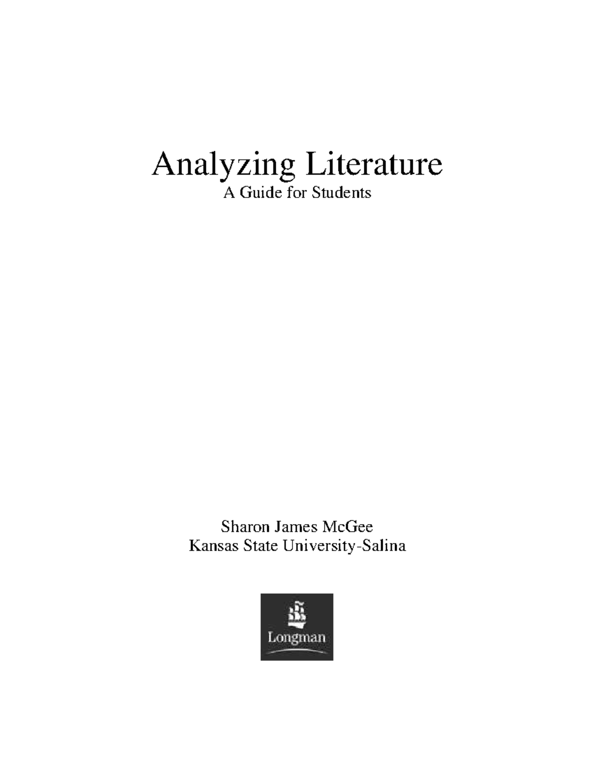 Analyzing Literature A Guide for Student - Analyzing Literature A Guide ...