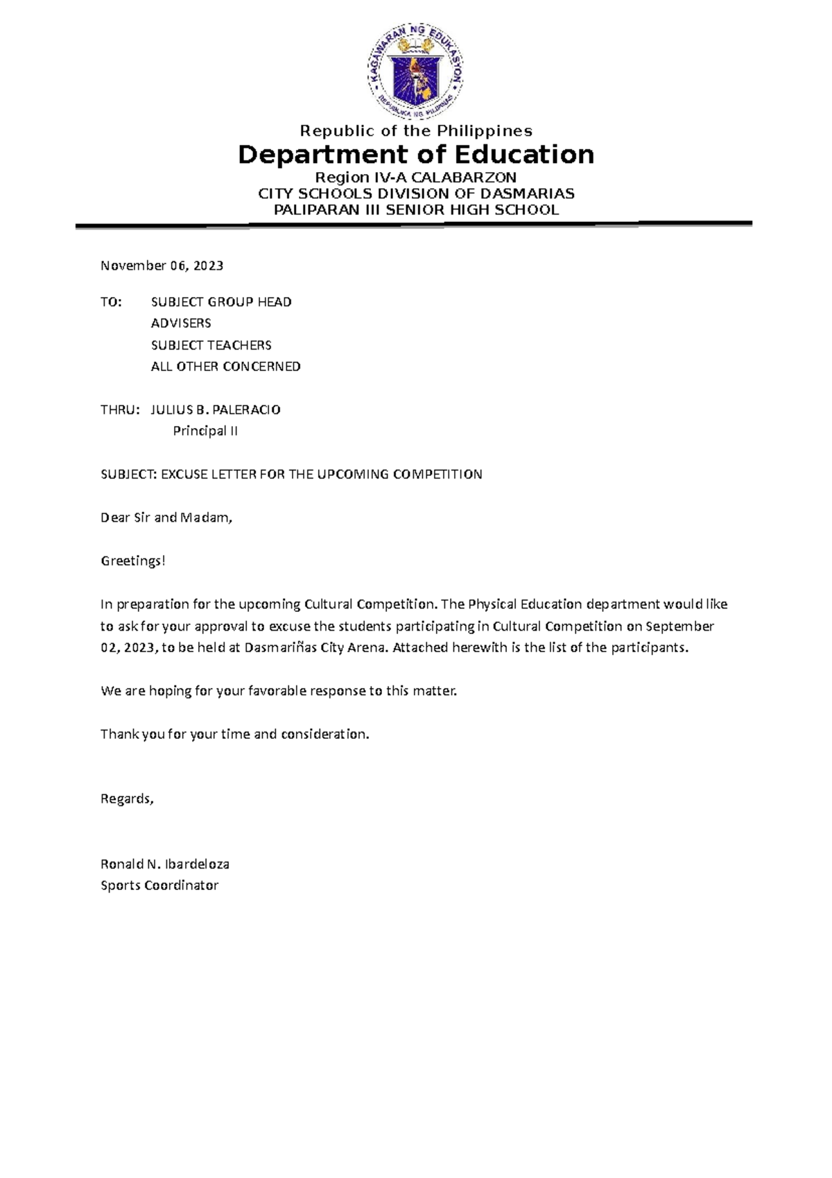 Excuse-letter-2 - jnckjbdskjcx - Department of Education Region IV-A ...