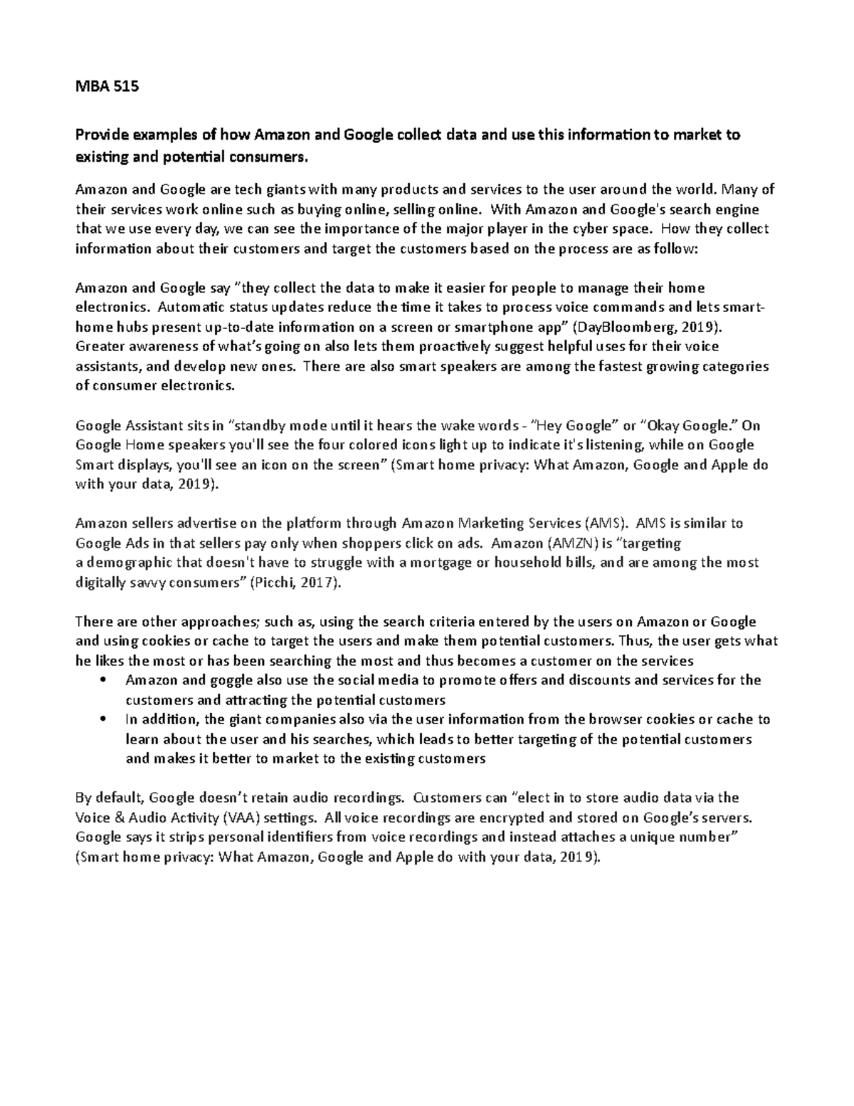 MBA 515 week 6 discussion - MBA 515 Provide examples of how Amazon and ...