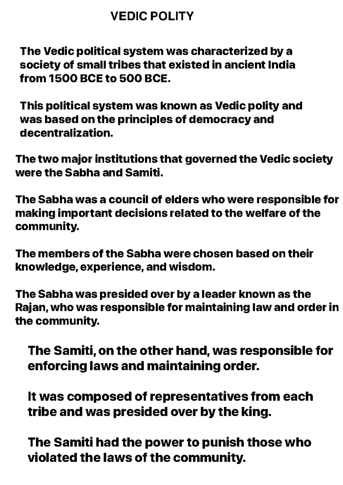 Vedic - This political system was known as Vedic polity and was based ...