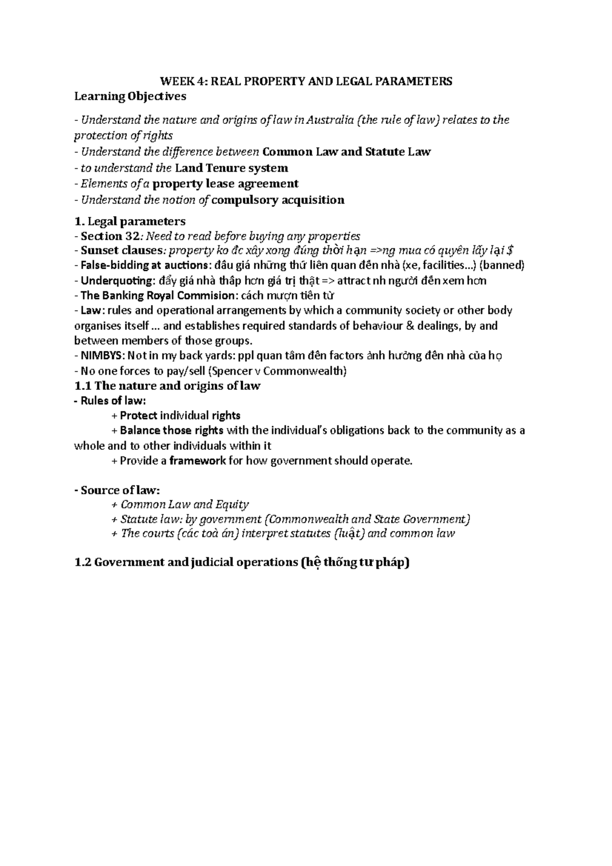 WEEK 4 property - WEEK 4: REAL PROPERTY AND LEGAL PARAMETERS Learning ...