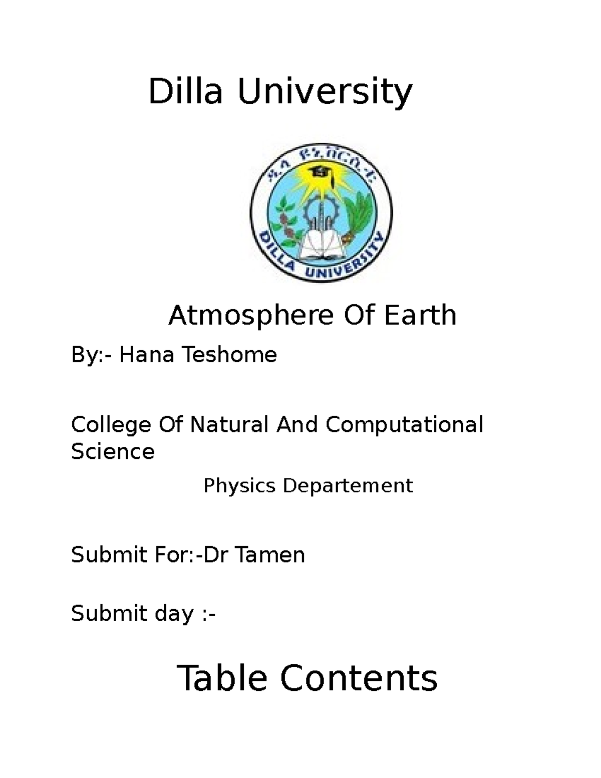 Dilla University - its about biology - Dilla University Atmosphere Of ...